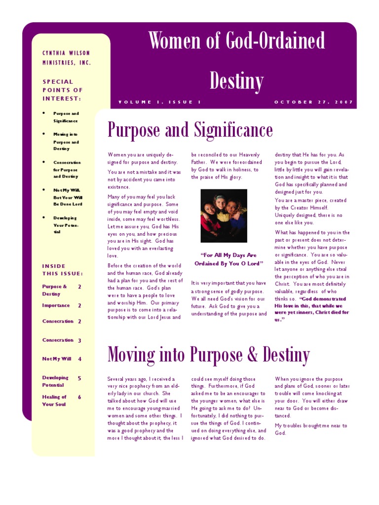 Women of God Ordained Destiny | PDF | The Gospel | Jesus