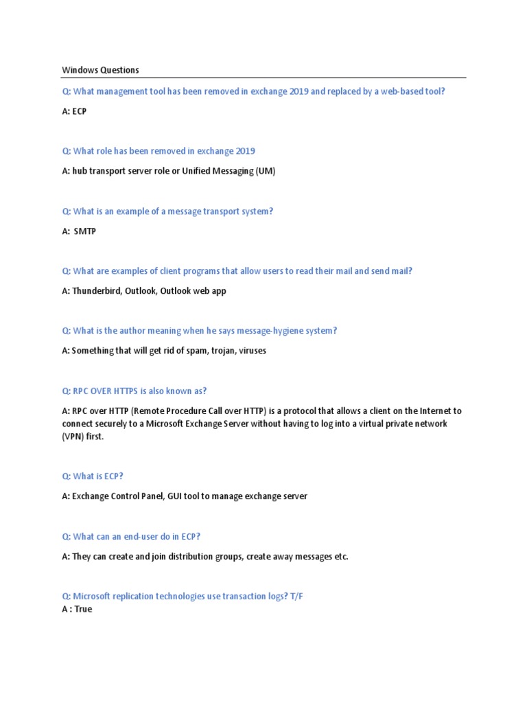 Final Exam Questions & Answers | PDF | Microsoft Outlook | Microsoft ...