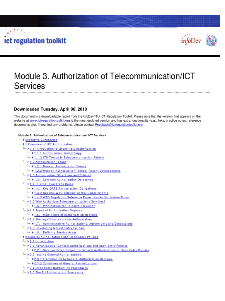 ICT+Services-ICT Regulation Toolkit | Download Free PDF | World Trade ...