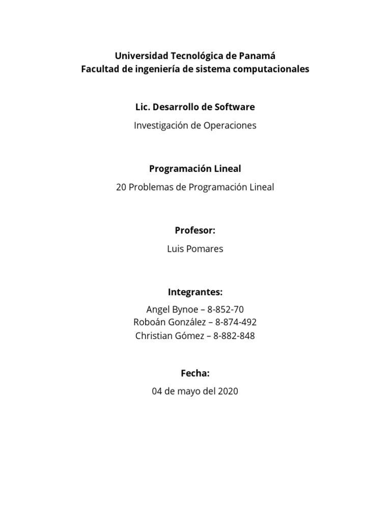 Problemas de Programación Lineal en Solver y QM PDF | PDF | Petróleo ...