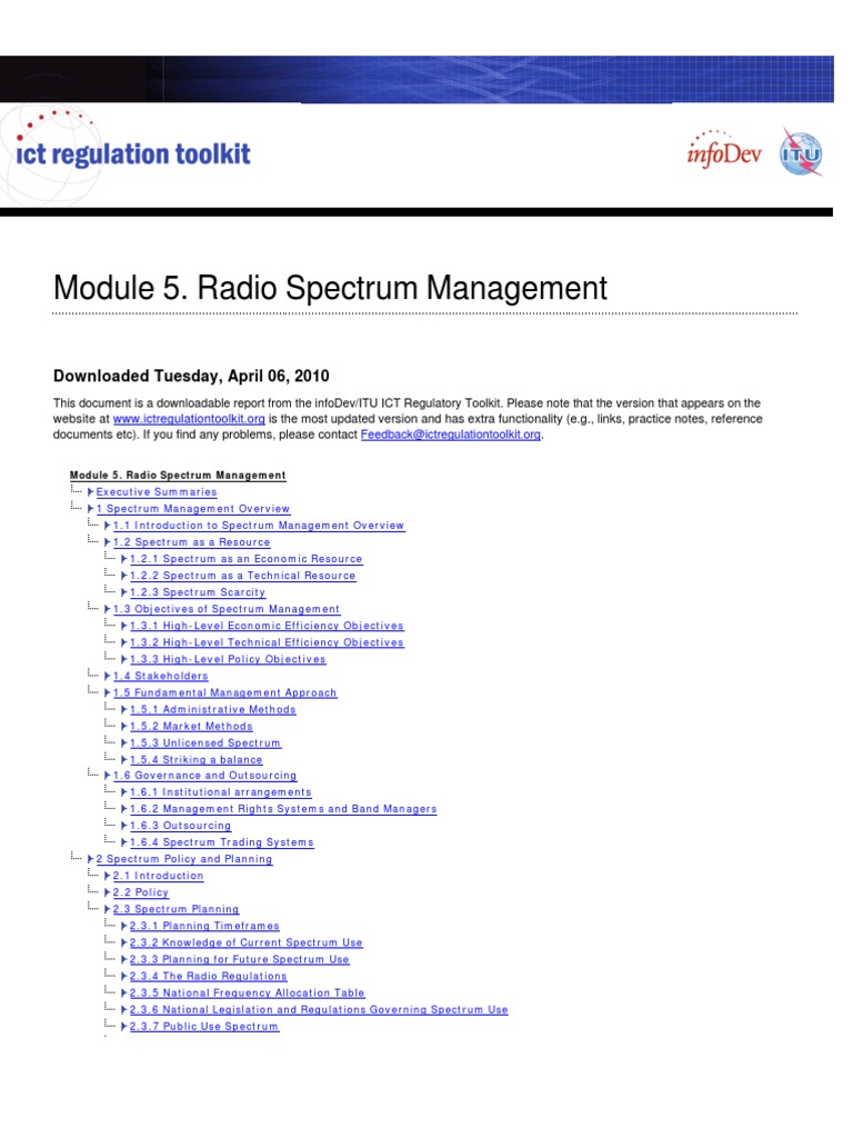 Module+5.+Radio+Spectrum+Management - ICT Regulation Toolkit | PDF ...