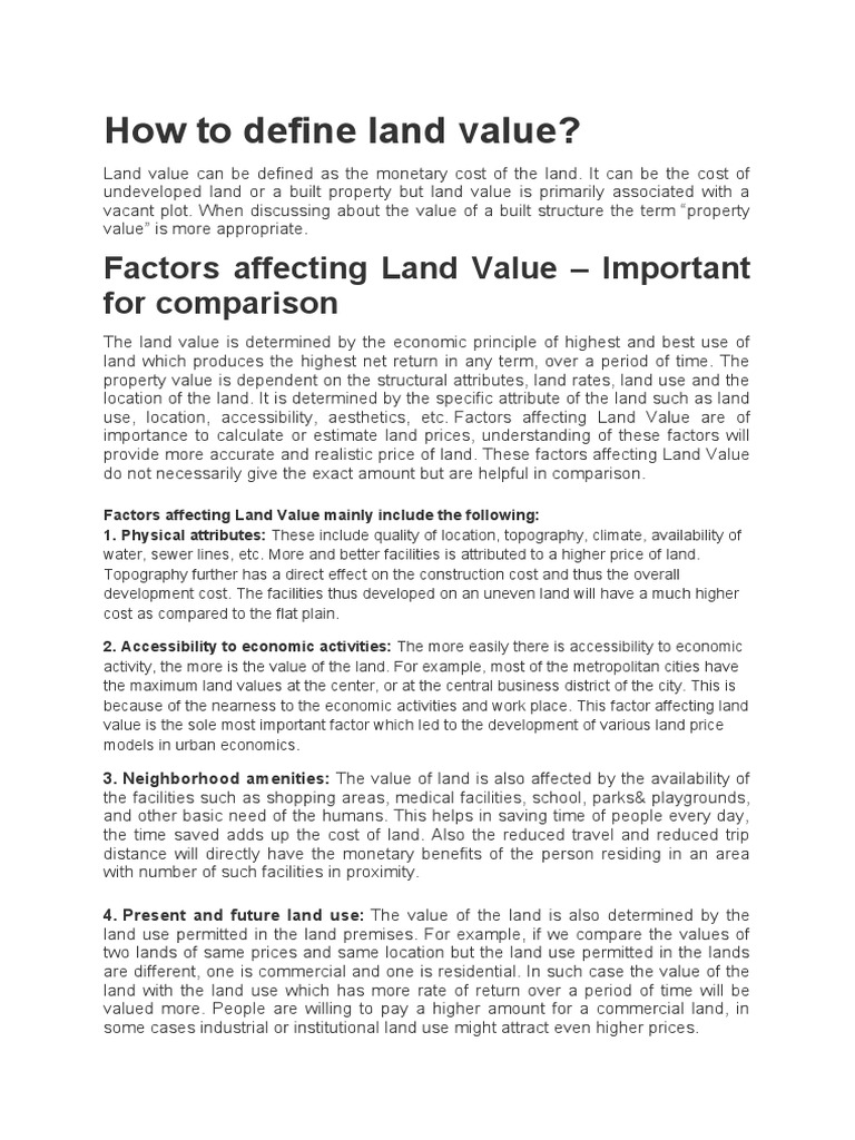 Understanding Land Value Factors | PDF | Business