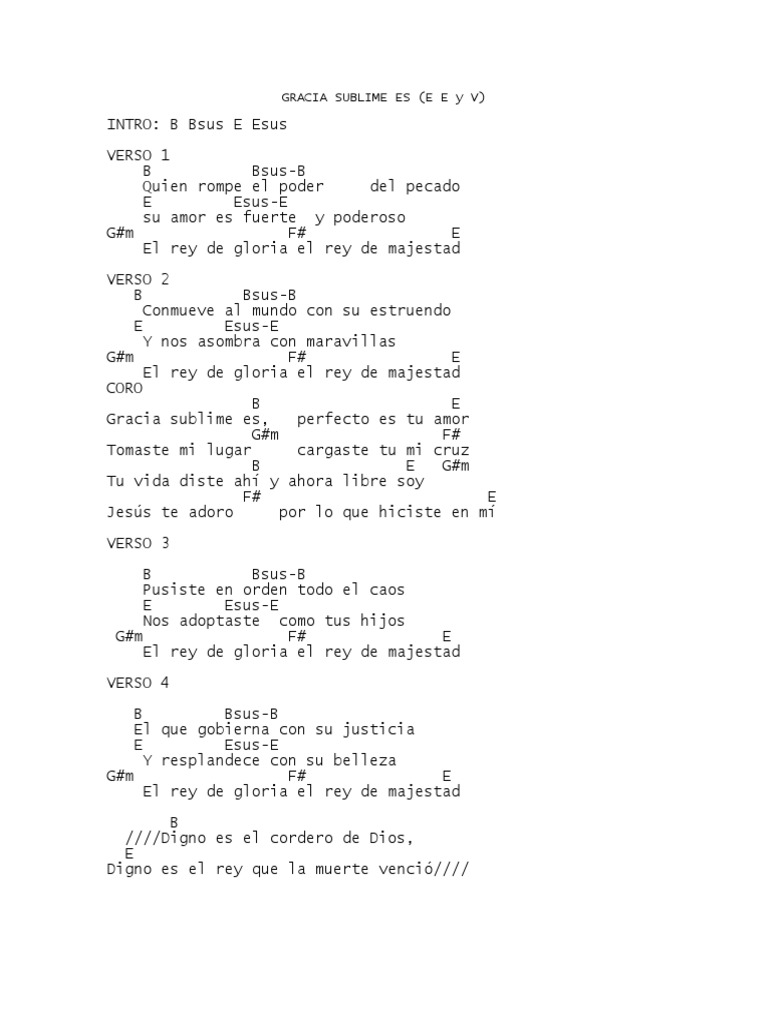 Gracia Sublime Es - Acorde | PDF