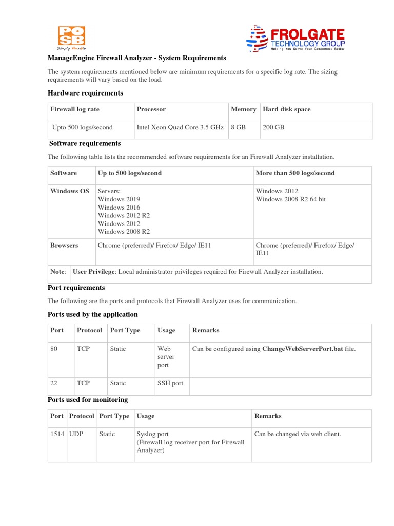Firewall Analyzer System Requirements | PDF