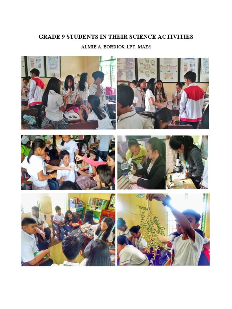 Grade 9 Students in Their Science Activities: Almie A. Bordios, LPT ...