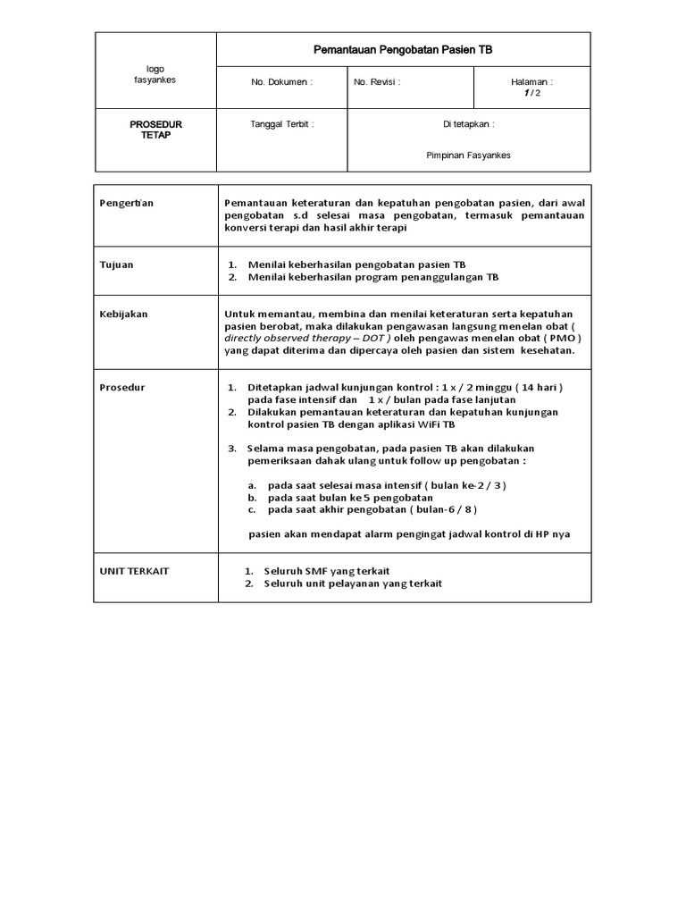 Spo-Fas-Ppm-09-Pemantauan Pengobatan Pasien TB | PDF