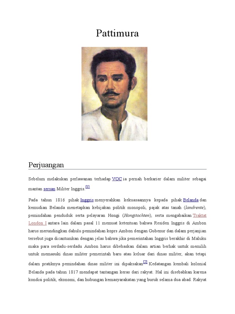 Biografi Pattimura | PDF | Politik | Perjalanan