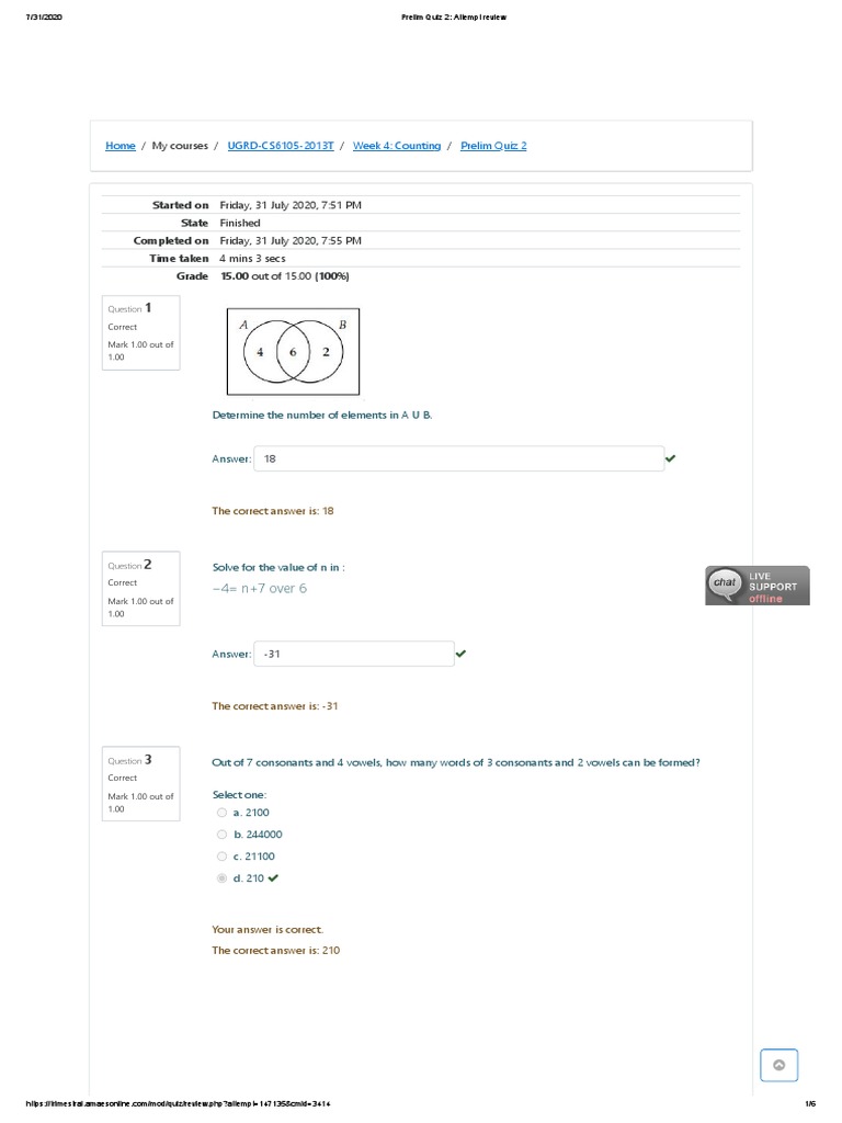 Prelim Quiz 2 - Attempt Review PDF | PDF | Mathematical Logic ...