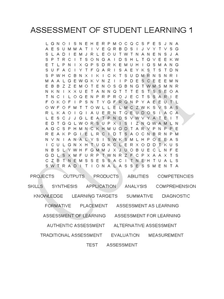 Assessment of Student Learning 1 | PDF | Educational Assessment ...