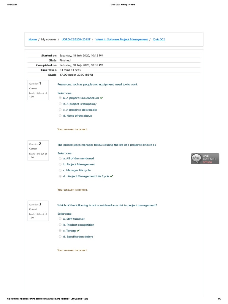 Quiz 2 Software Engineering 1 PDF | PDF | Project Management | Economies