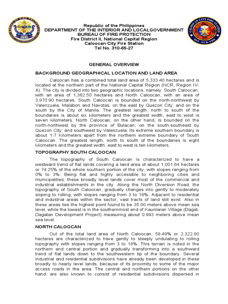 BFP Caloocan History | PDF | Fire Safety | Metro Manila