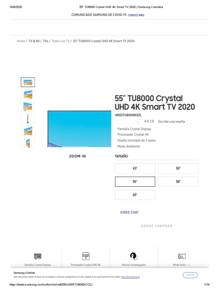 55" TU8000 Crystal UHD 4K Smart TV 2020 - Samsung Colombia | PDF ...