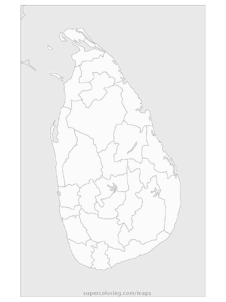 Sri Lanka Map Coloring Page