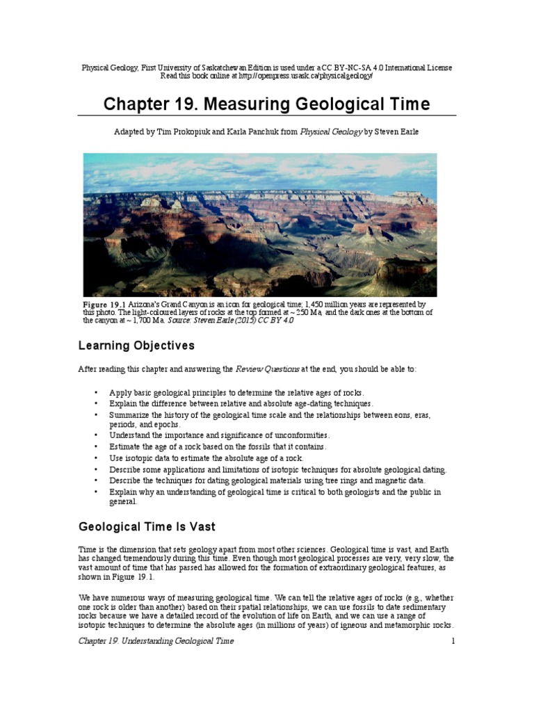 Measuring Geological Time (1st U of S Ed.) . | PDF | Geologic Time ...