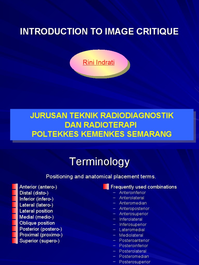 Radiographic Image Critique Guide | PDF | Anatomical Terms Of Location ...