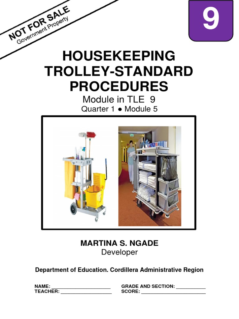 Housekeeping Trolley Set Up