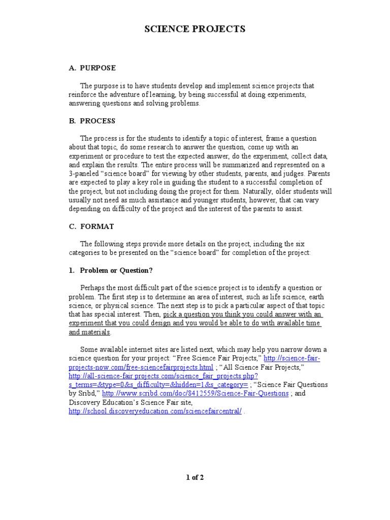 Science Project Format | Experiment | Hypothesis | Free 30-day Trial ...