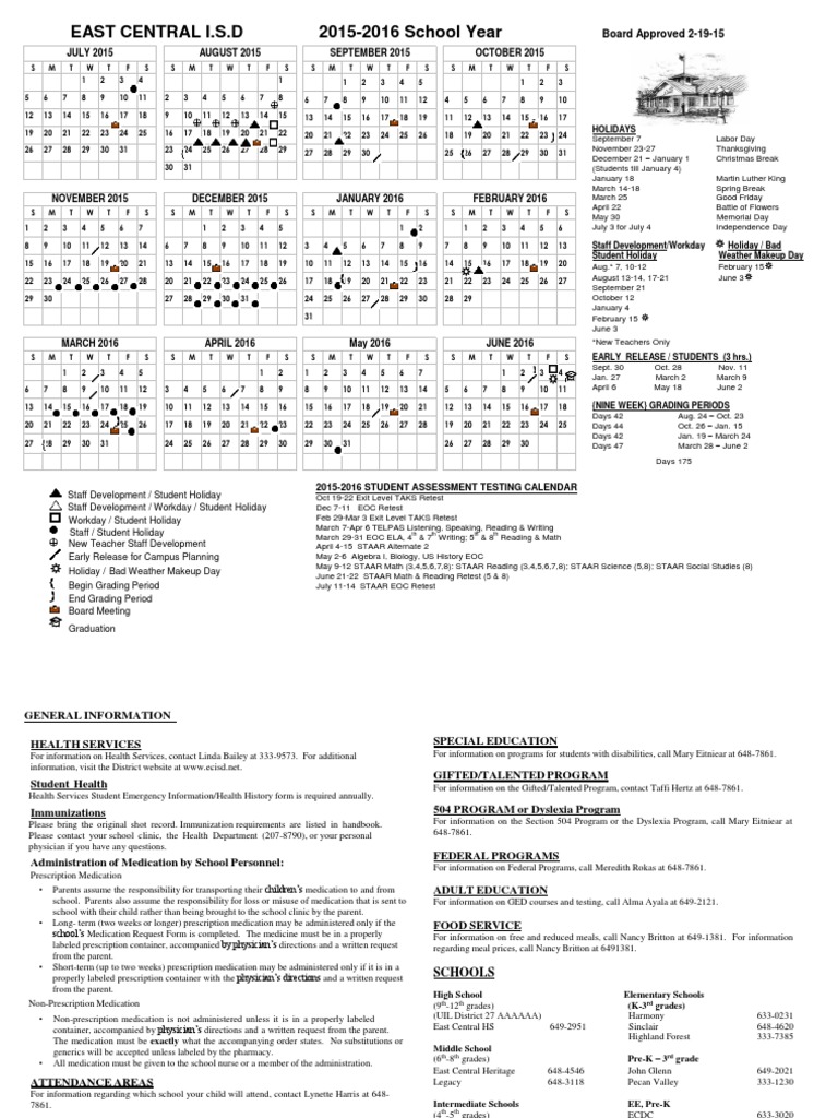 EAST CENTRAL I.S.D 2015-2016 School Year | PDF | Learning | Wellness