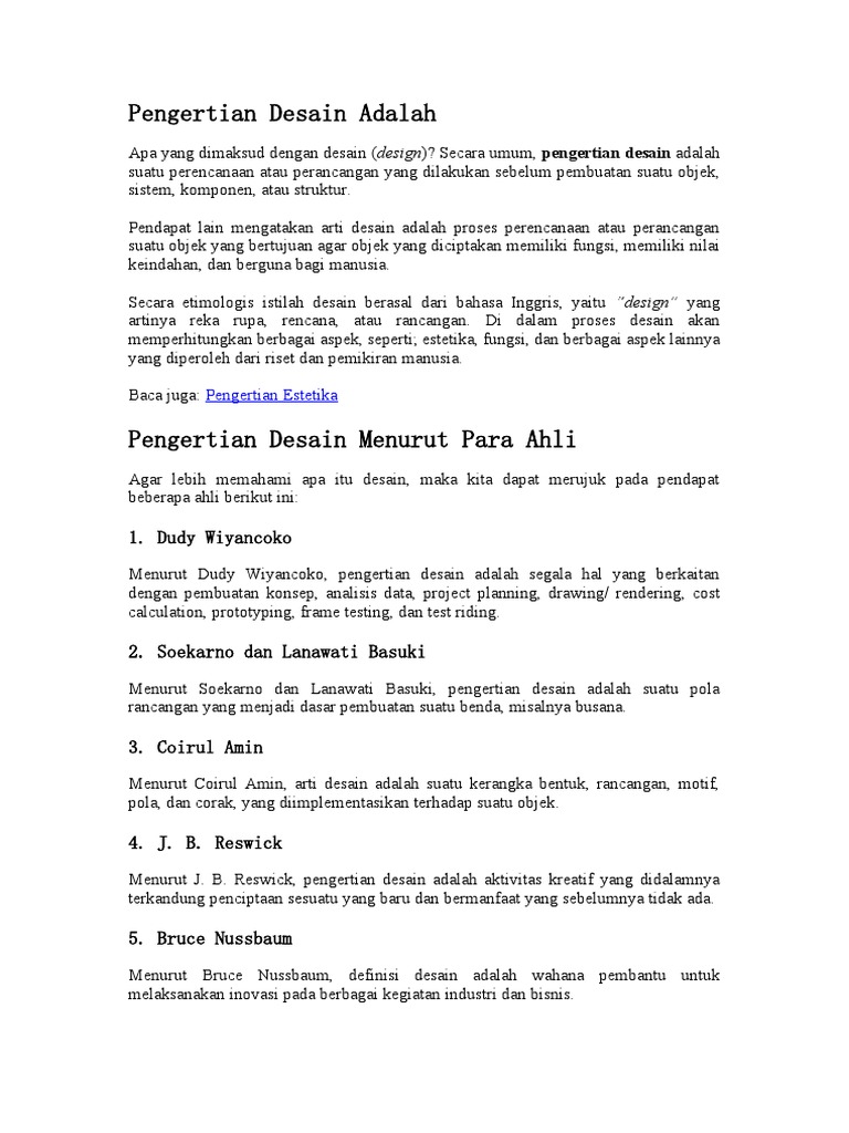 Pengertian Desain Adalah | PDF