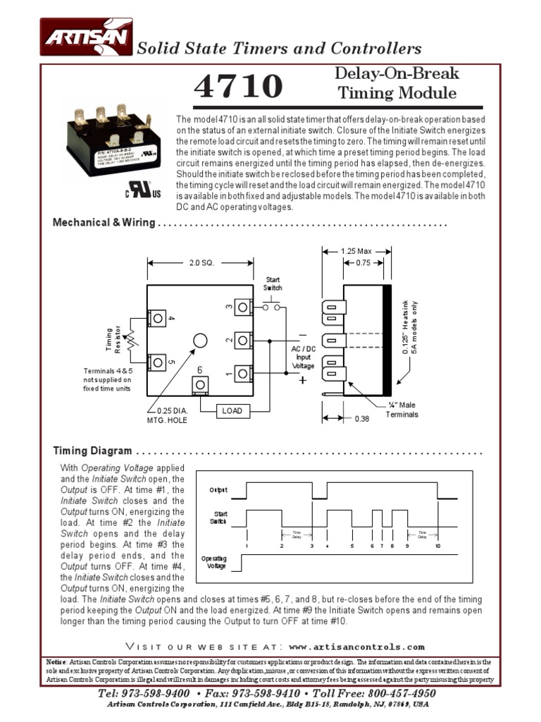 Solid State Timers and Controllers: Delay-On-Break Timing Module | PDF ...