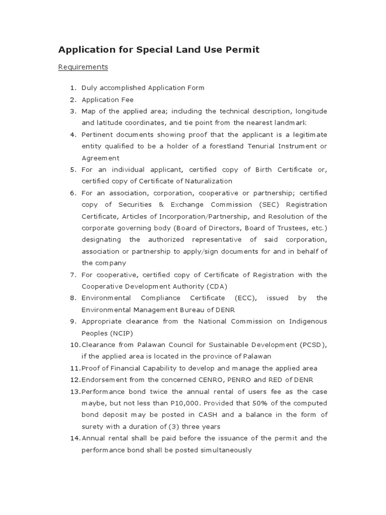 Special Land Use Permit Requirements | PDF