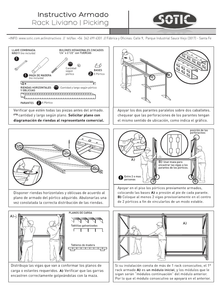 Instructivo para el armado de racks livianos de picking | PDF | Naturaleza