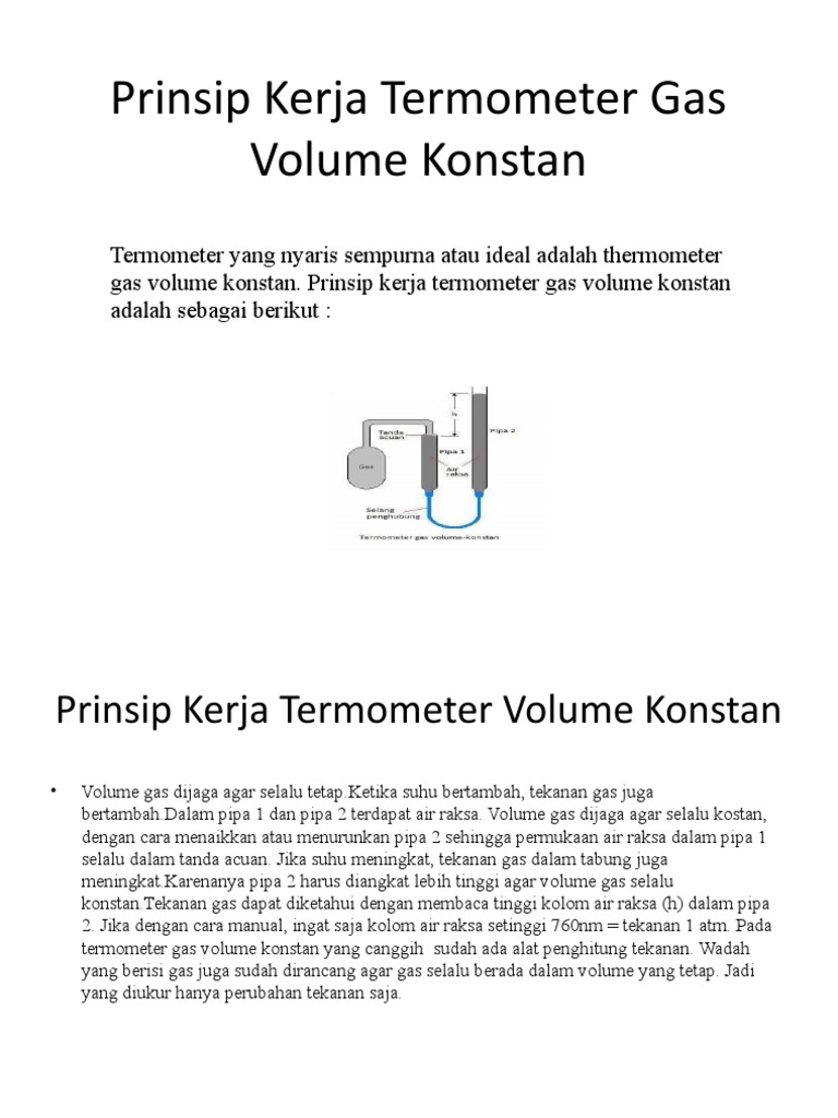 Prinsip Kerja Termometer Gas Konstan | PDF