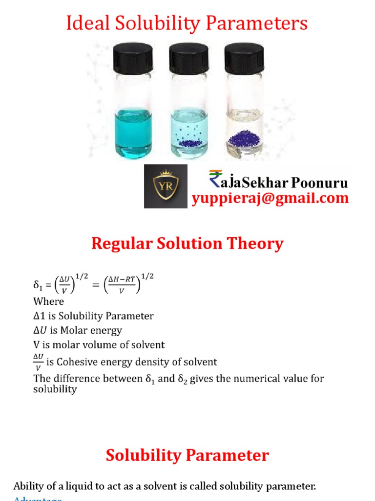 Understanding Ideal Solubility Parameters | PDF | Solubility | Solvent