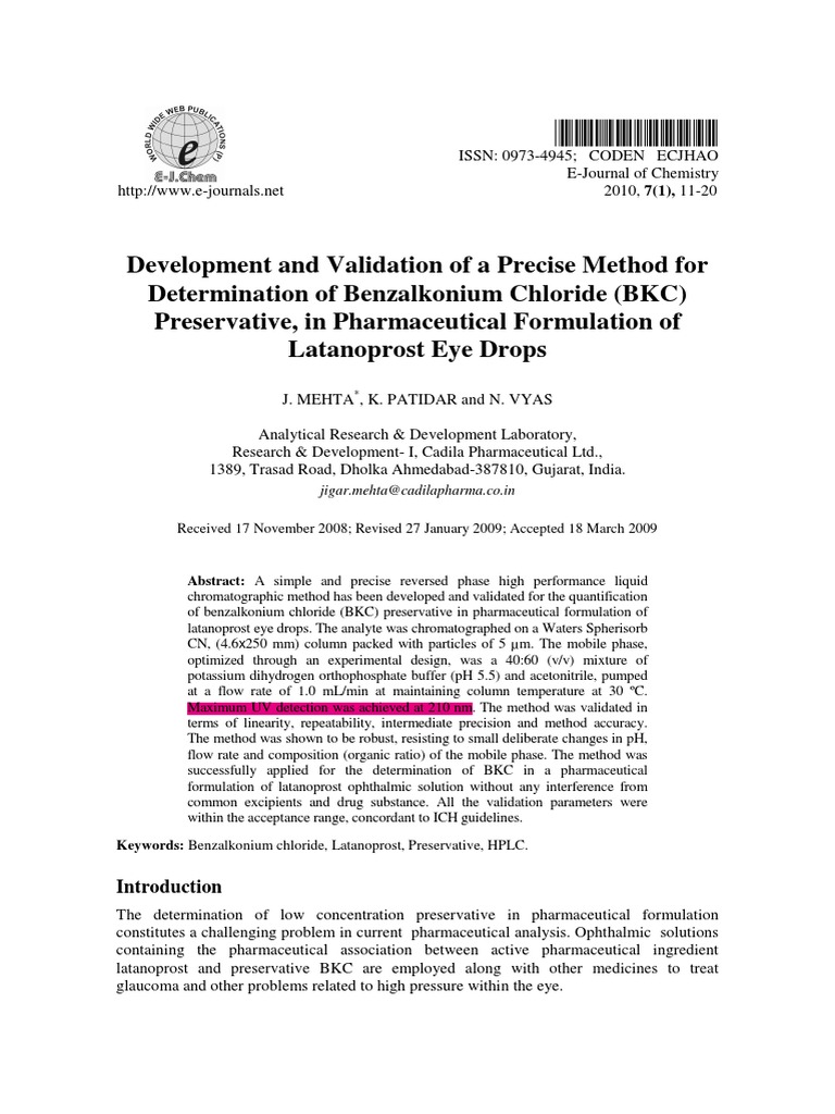 Development and Validation of A Precise Method For | PDF | High ...