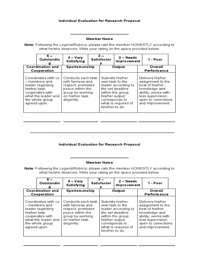 Rubrics For Research Proposal | PDF | Rubric (Academic) | Cognition