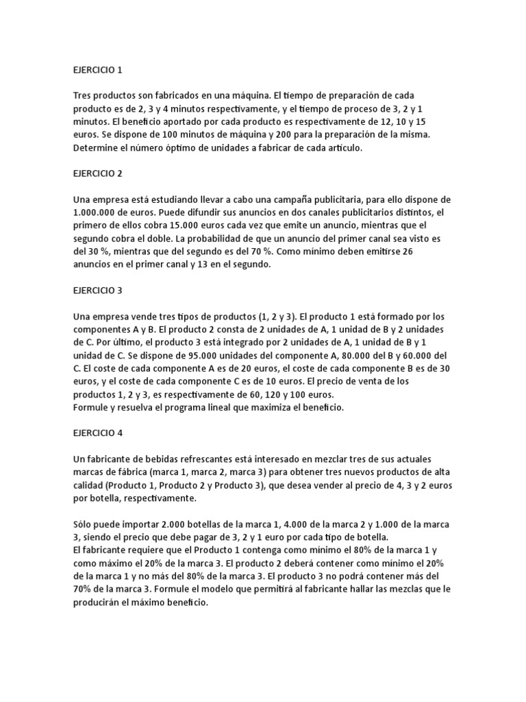 Simplex Con Planteamiento Del Problema | PDF | Marca | Euro