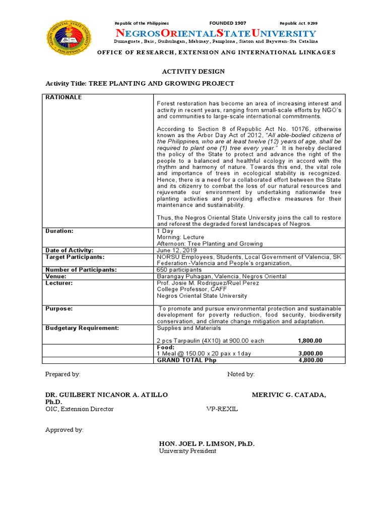 ACTIVITY DESIGN - Outreach | PDF | Sustainability | Environmental ...