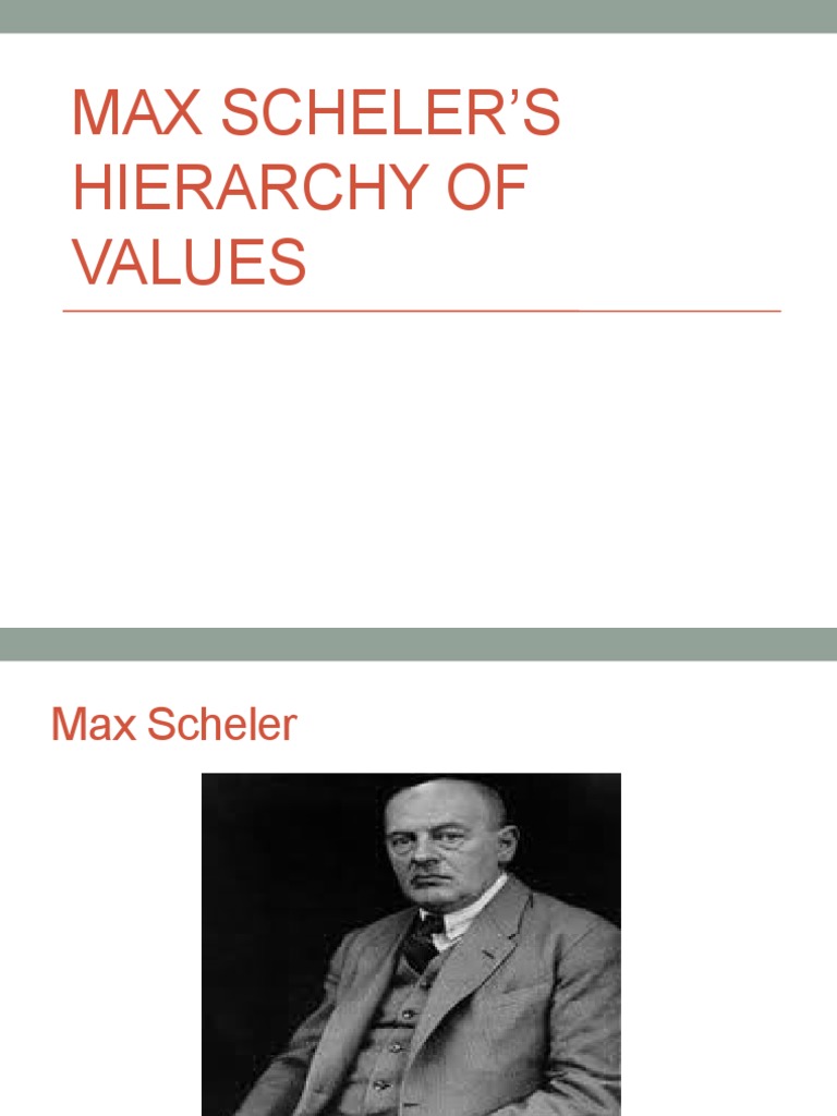 Max Scheler's Hierarchy of Values | PDF