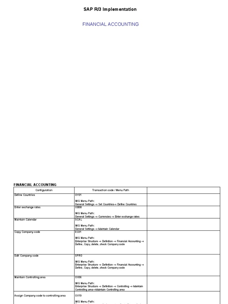 Financial Accounting: SAP R/3 Implementation | PDF | Payments ...
