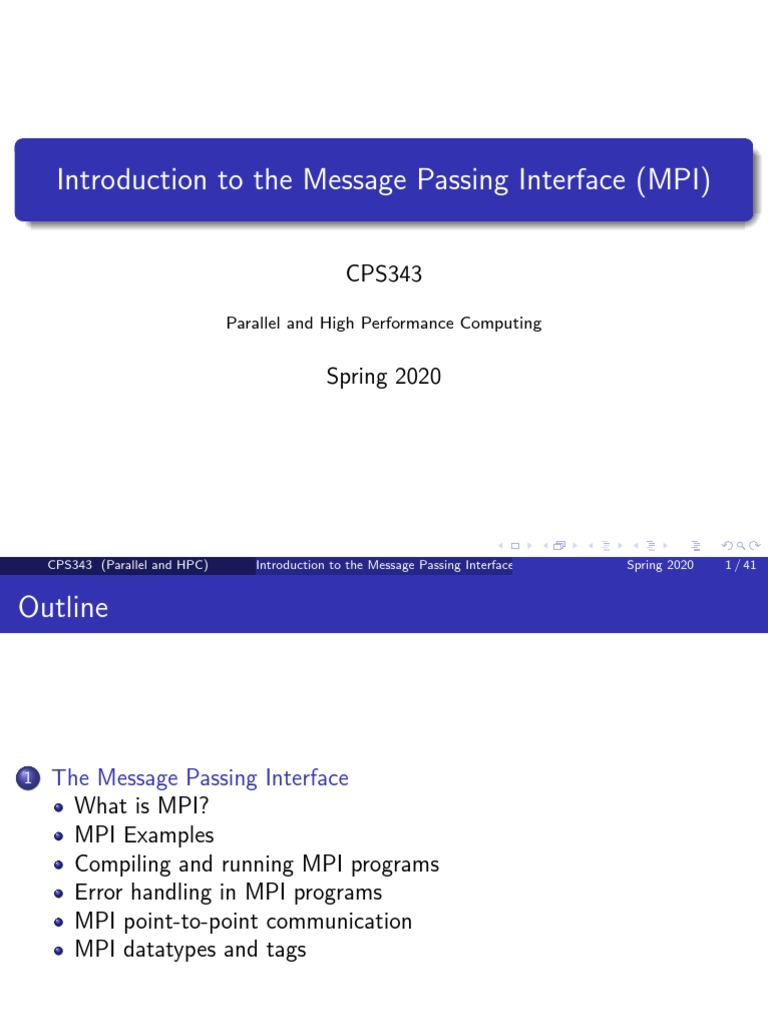 Intro To Mpi Pdf Message Passing Interface Computer Architecture