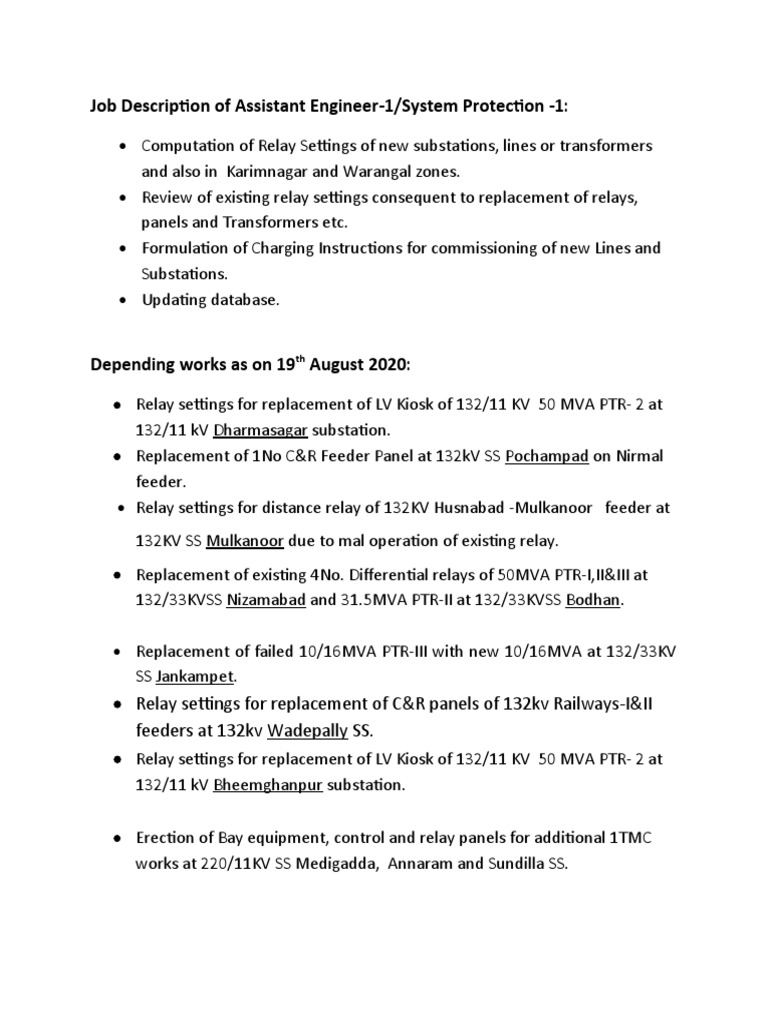 Assistant Engineer Job Description | PDF | Computers | Technology ...