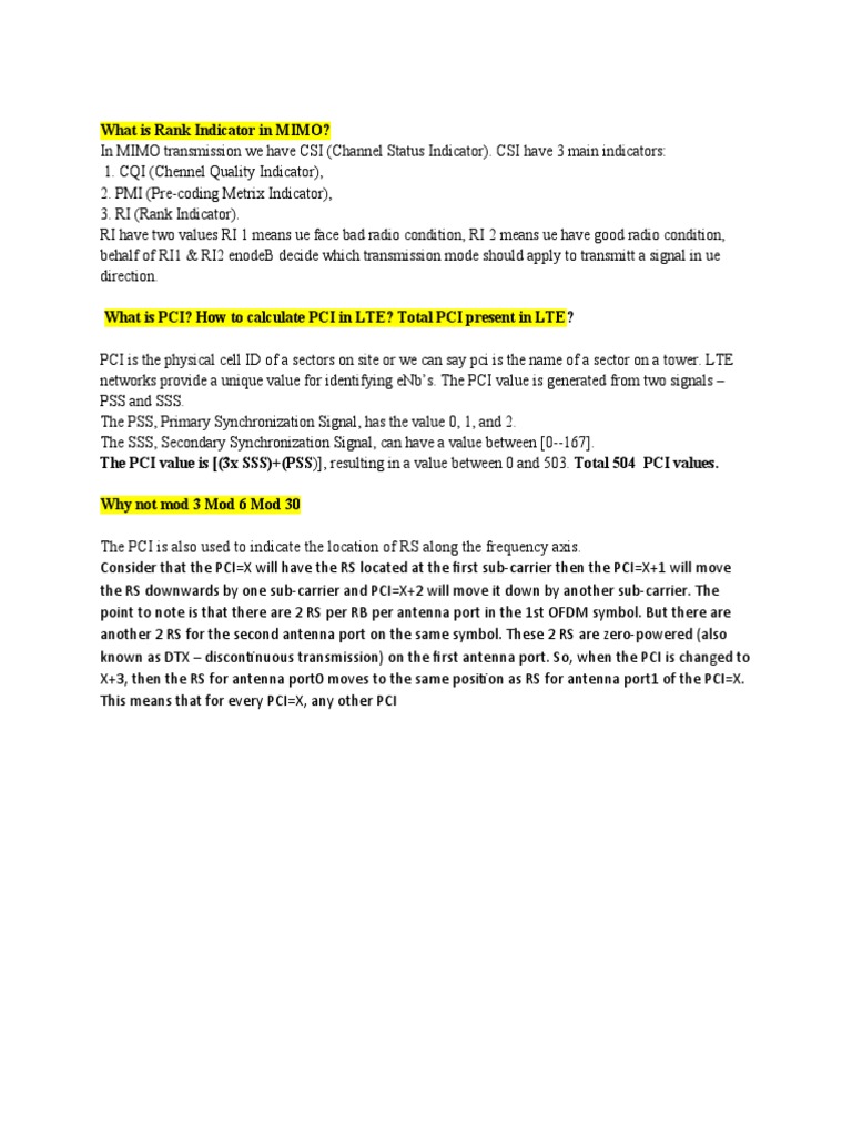 What Is Rank Indicator in MIMO? | PDF