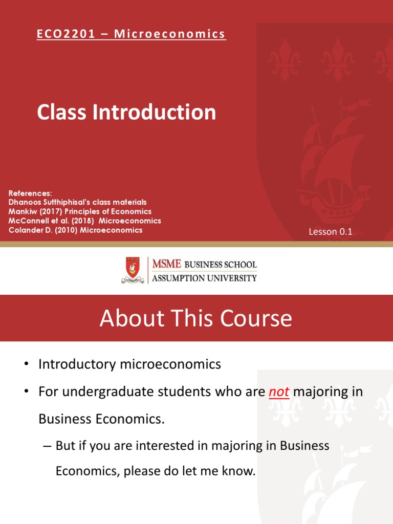 Intro to Microeconomics Course | PDF | Lecture | Test (Assessment)
