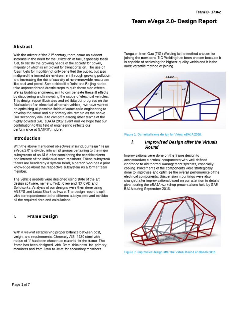 Team Evega 2.0-Design Report: I. Improvised Design After The Virtuals ...