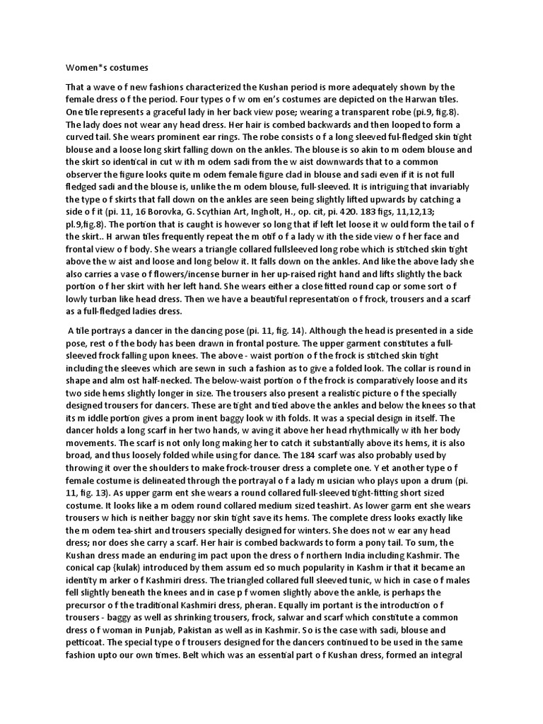 Women's Costume Kushan Empire | PDF | Dress | Hairstyle