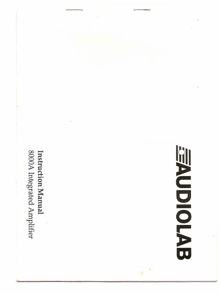 Audiolab 8000A Owner's Manual PDF | PDF | Loudspeaker | Amplifier