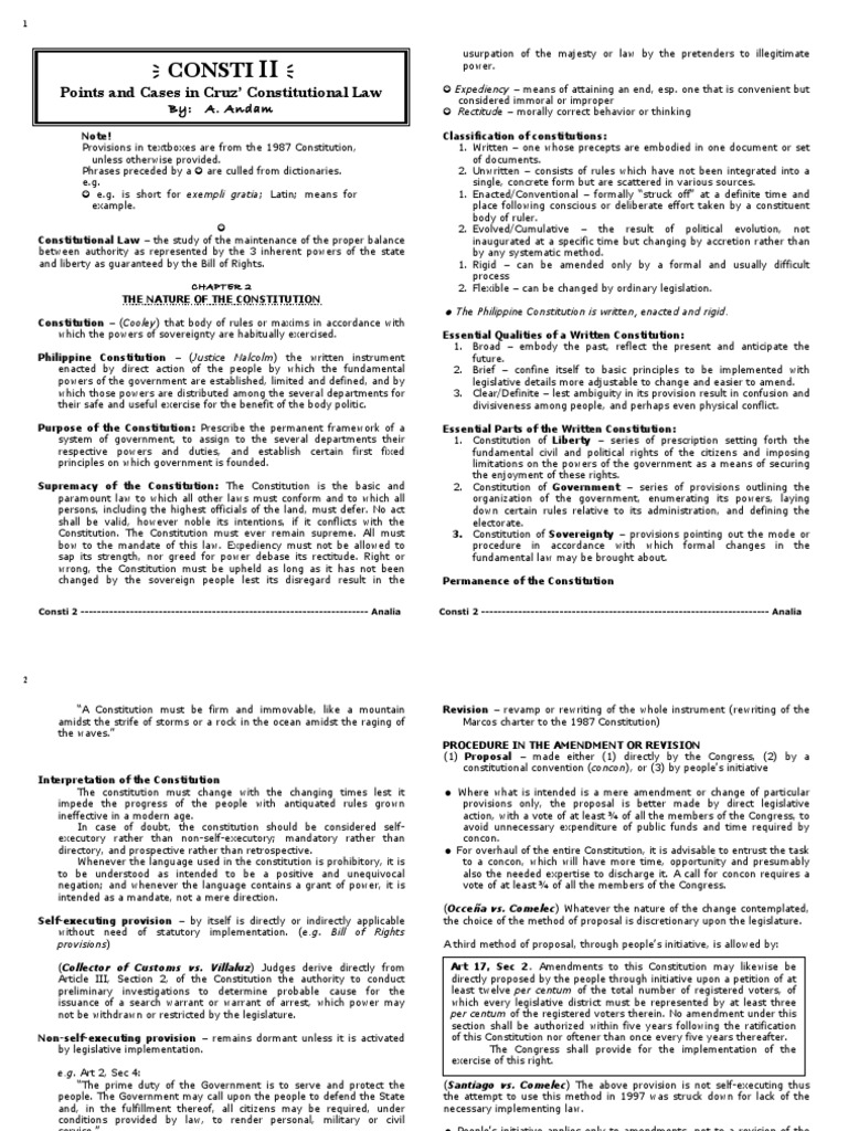 Consti : Points and Cases in Cruz' Constitutional Law | PDF | Constitutional Amendment | Eminent ...