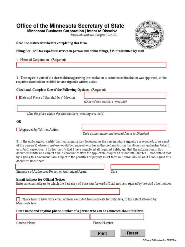 Office of The Minnesota Secretary of State: Minnesota Business ...