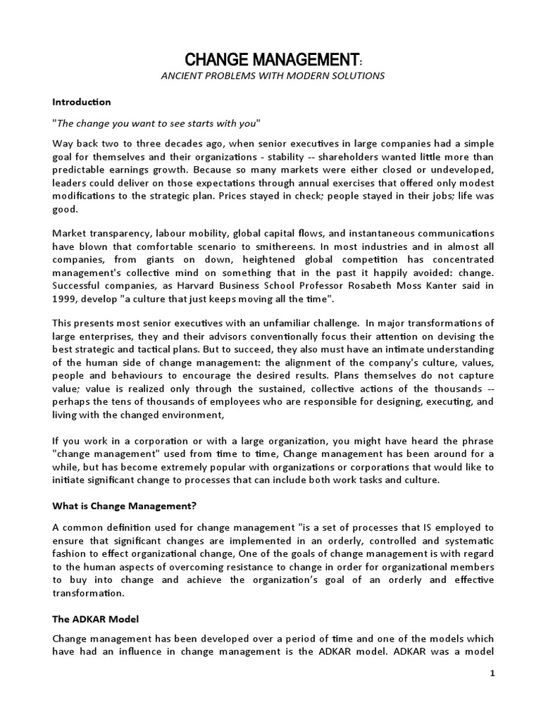 Change Management | PDF | Change Management | Leadership