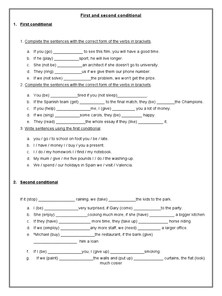 First, Second Conditional | PDF