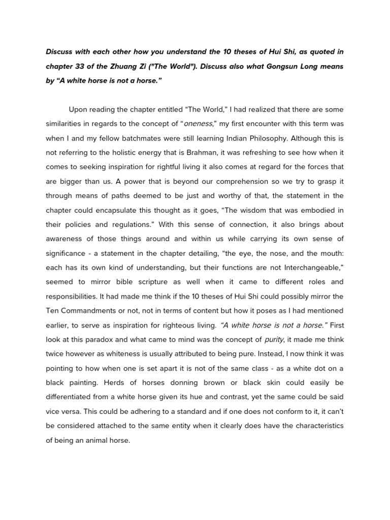 10 Theses of Hui Shi | PDF