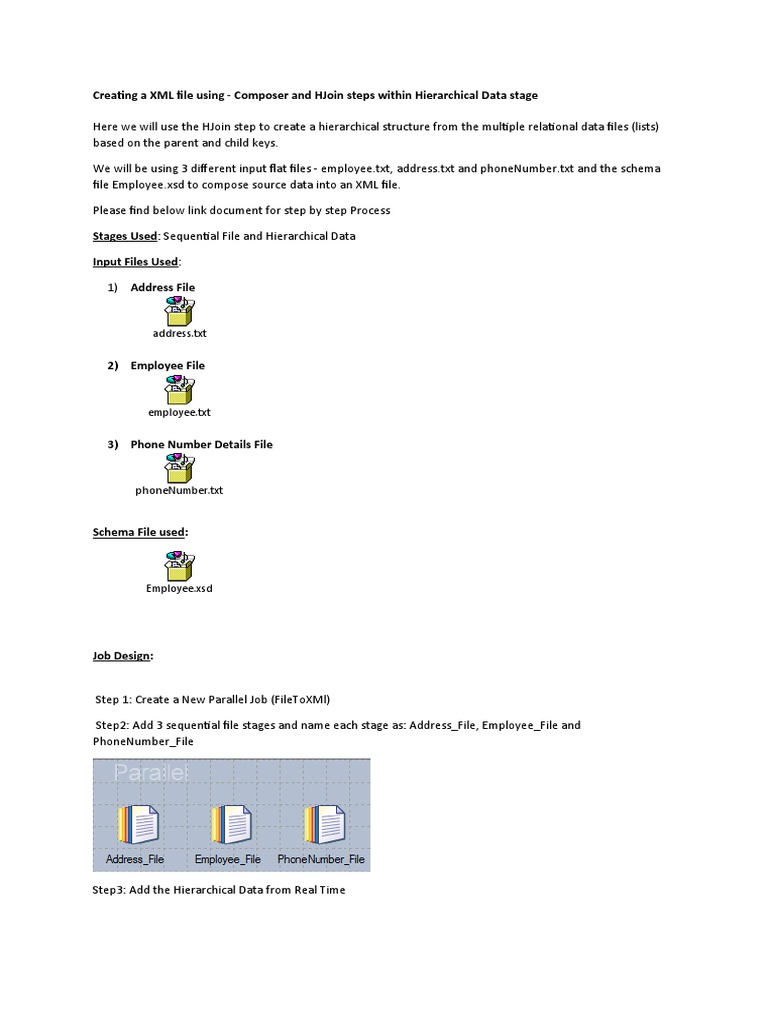 Creating A XML File Using Composer and HJoin Steps Within Hierarchical Datastage | PDF | Xml ...
