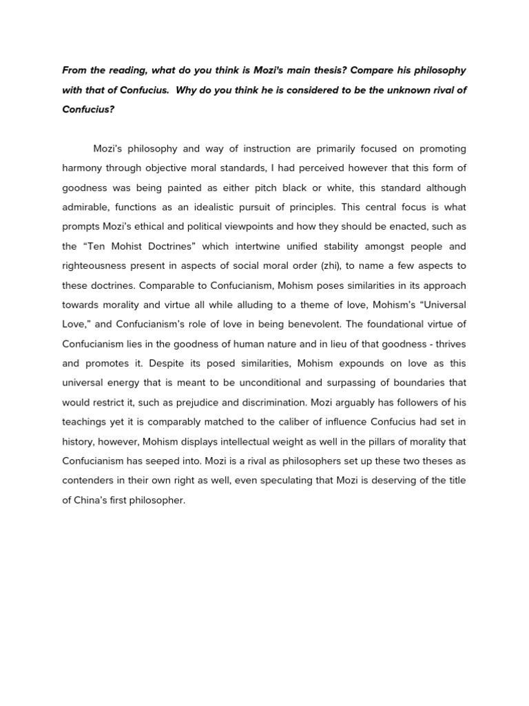 Mozi Reflection Paper | PDF | Science & Mathematics