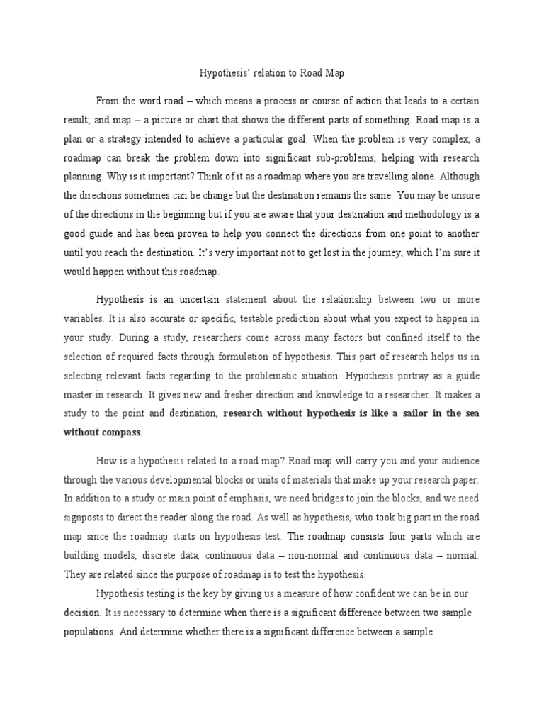 What Is A Road Map | PDF | Hypothesis | Map