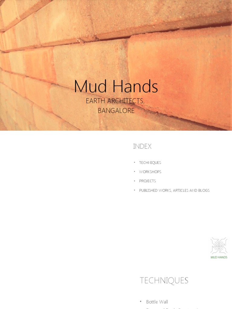 Mud Hands: Earth Architects, Bangalore | PDF | Roof | Brick